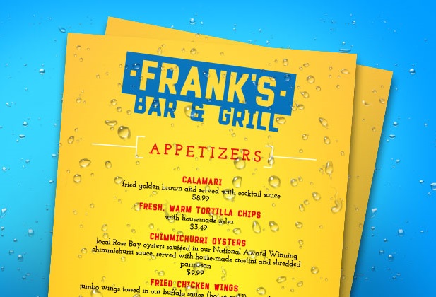 Waterproof Menu Printing | Waterproof Menu Waterproof Menu Printing | Waterproof Menu
